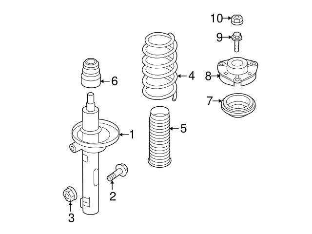 Genuine VW/Audi 5N0412303D Strut Bumper; Left, Right - Audi | AU5N0412303D