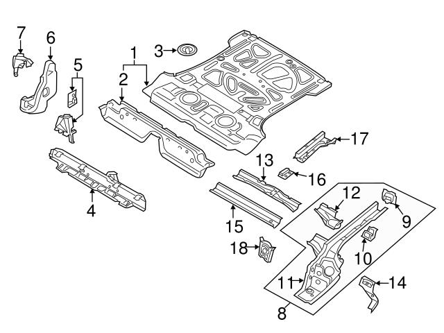 Genuine VW/Audi 5N0802955 Frame Side Member Reinforcement; Left - Audi ...