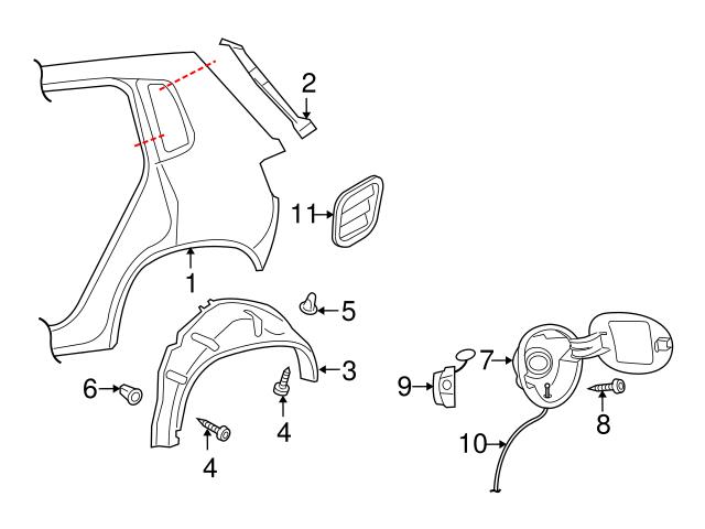 Genuine VW/Audi 5N0810773F Fuel Filler Door Lock Actuator; Rear - VW ...