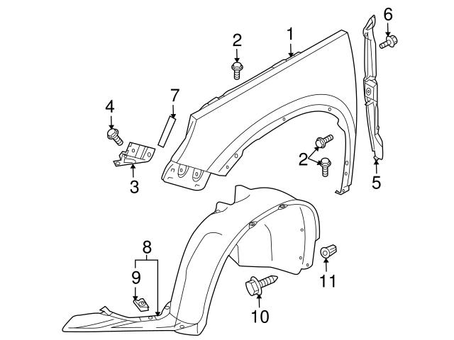 Genuine VW/Audi 5N0821136 Fender Bracket; Right - VW | VW5N0821136
