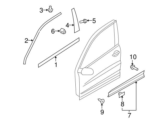 Genuine VW/Audi 5N0854940A9B9 Door Molding; Right - VW | 5N08549409B9 ...