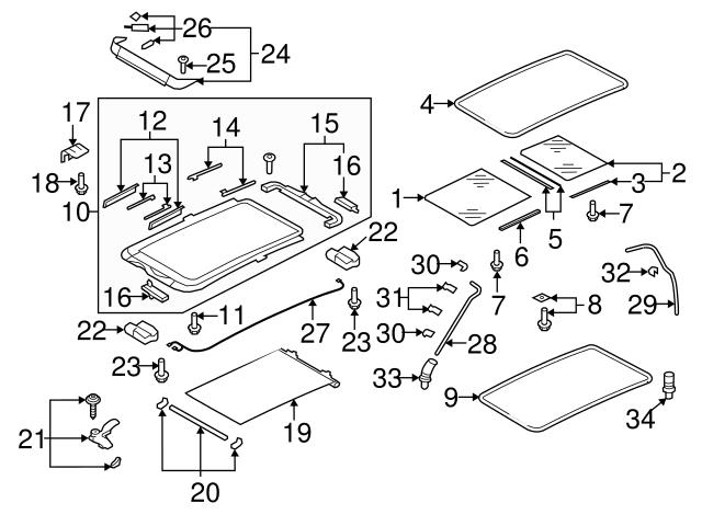 Genuine VW/Audi 5N0898259A Sunroof Frame Seal Kit - VW | 1K9898259 ...