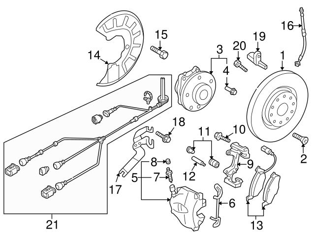 Genuine VW/Audi 5N0927903M ABS Wheel Speed Sensor Wire Harness; Front ...
