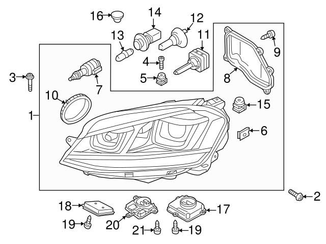 Genuine VW/Audi 5N0941329 Daytime Running Light Module; Left, Right ...