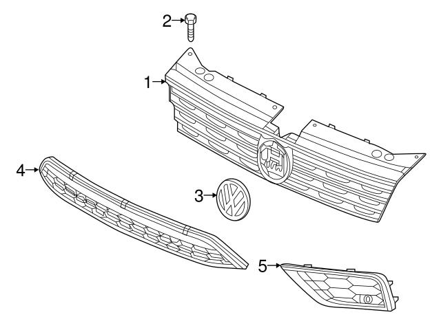 Genuine VW/Audi 5NA853601JZA Grille Emblem - VW | VW5NA853601JZA