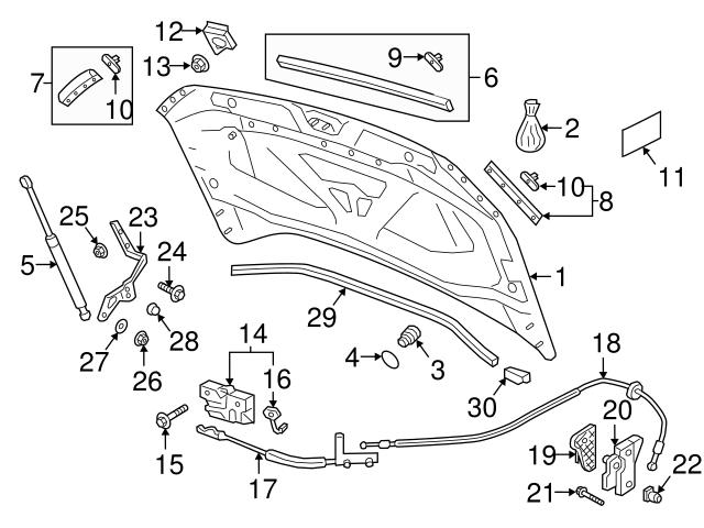 Genuine VW/Audi 5NA864760A Hood Seal; Right - VW | VW5NA864760A