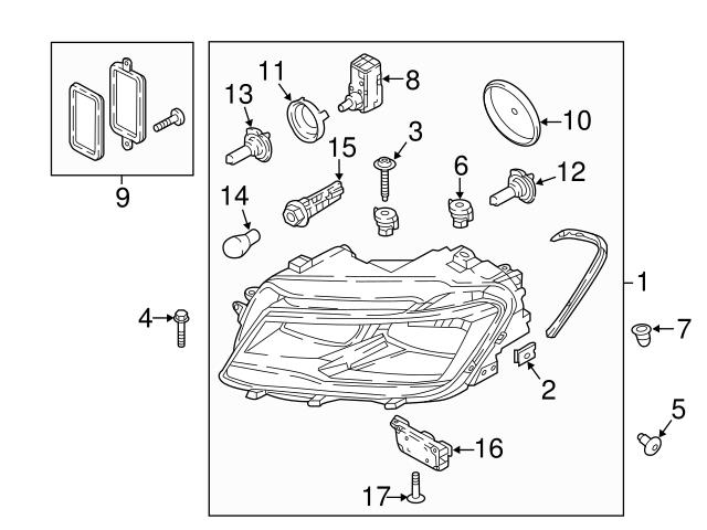 Audi 100 - Headlight Assembly Parts