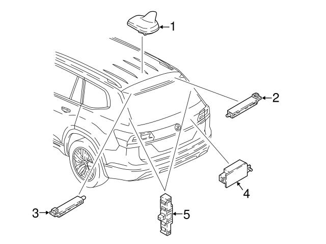 Genuine VW/Audi 5Q0035507AH5FQ Radio Antenna Mast - VW | VW5Q0035507AH5FQ