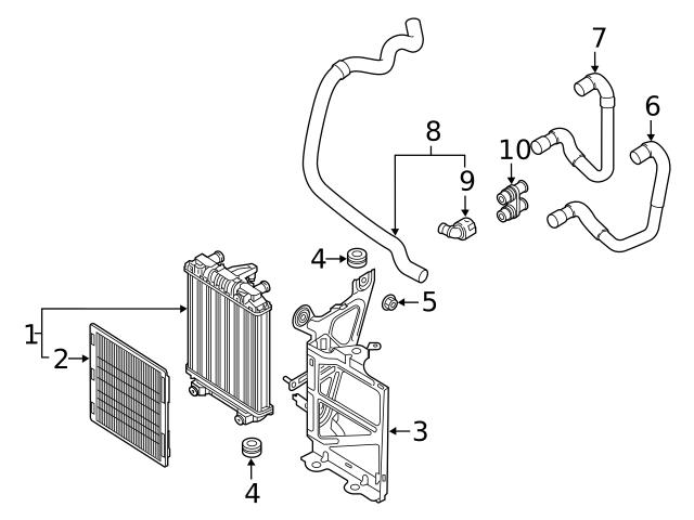 Genuine VW/Audi 5Q0121093BF Radiator Mount Bracket; Left, Right - Audi ...