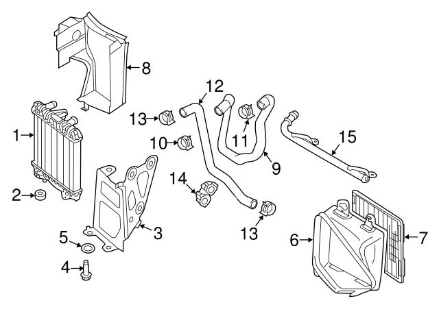 Genuine VW/Audi 5Q0121093CT Radiator Mount Bracket; Right - VW ...