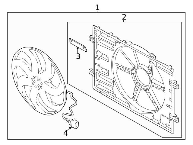 Genuine VW/Audi 5Q0121203DE Engine Cooling Fan Assembly; Left - Audi ...