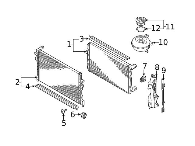 Genuine VW/Audi 5Q0121251GQ Radiator - VW | 5Q0121251EM 5Q0121251ER ...