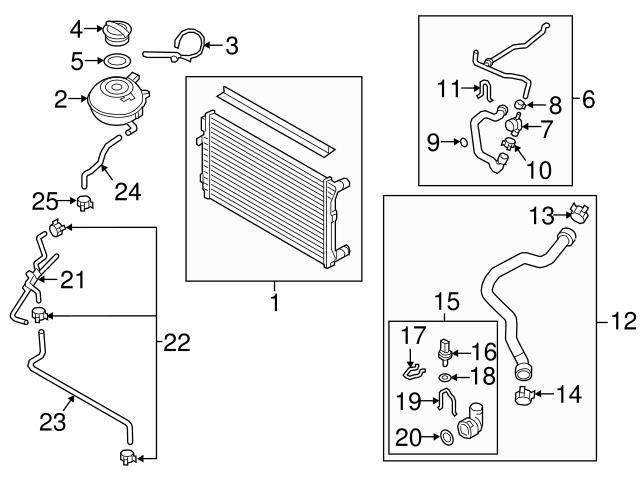 Genuine VW/Audi 5Q0121407P Expansion Tank/Coolant Reservoir - Audi ...