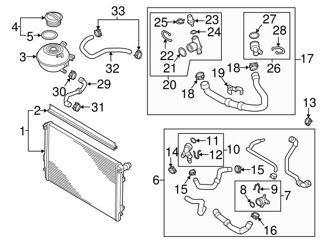 Genuine VW/Audi 5Q0122051EG Radiator Coolant Hose; Right - Audi, VW ...