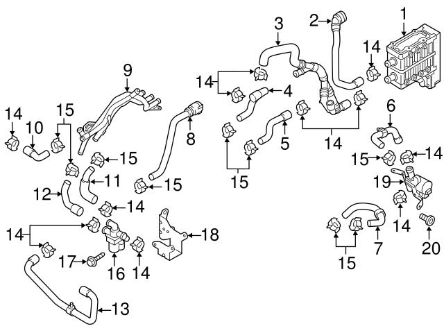 Genuine VW/Audi 5Q0122073CC Heater Hose; Upper - Audi | AU5Q0122073CC