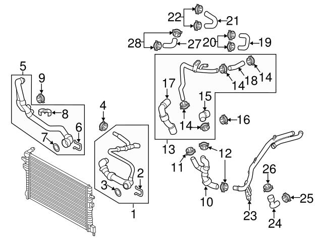 Genuine VW/Audi 5Q0122101CN Radiator Coolant Hose - VW | VW5Q0122101CN