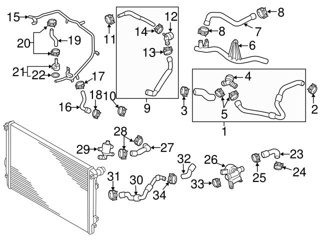 Genuine VW/Audi 5Q0122101DT Radiator Coolant Hose; Upper - Audi, VW ...