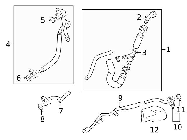 Genuine VW/Audi 5Q0122101GS Radiator Coolant Hose; Left - Audi, VW ...