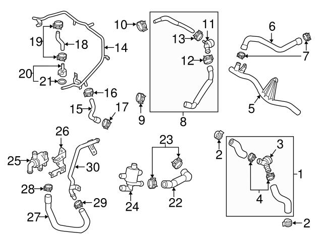 Genuine VW/Audi 5Q0122291BB Heater Hose Connector; Left - Audi, VW ...