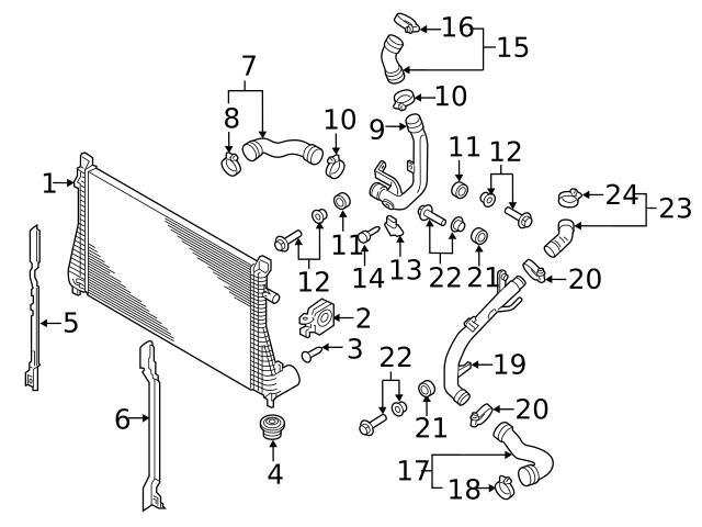 Genuine VW/Audi 5Q0145828A Turbocharger Intercooler Pipe - Audi, VW ...