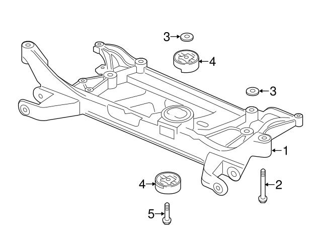 Genuine VW/Audi 5Q0198037A Suspension Crossmember Insulator; Front ...