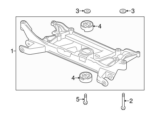 Genuine VW/Audi 5Q0198037F Suspension Crossmember Insulator; Front ...