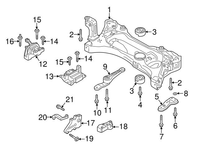 Genuine VW/Audi 5Q0199555BG Engine Mount Support Bracket Bolt; Left ...
