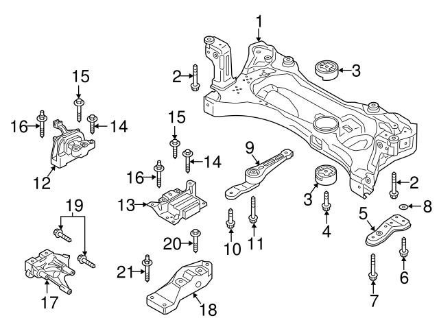 Genuine VW/Audi 5Q0199555BL Engine Mount; Left - VW | 5Q0199555AT ...