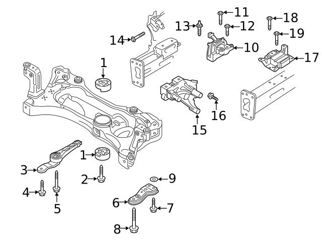 Genuine VW/Audi 5Q0199855AE Engine Mount Support Bracket - VW ...