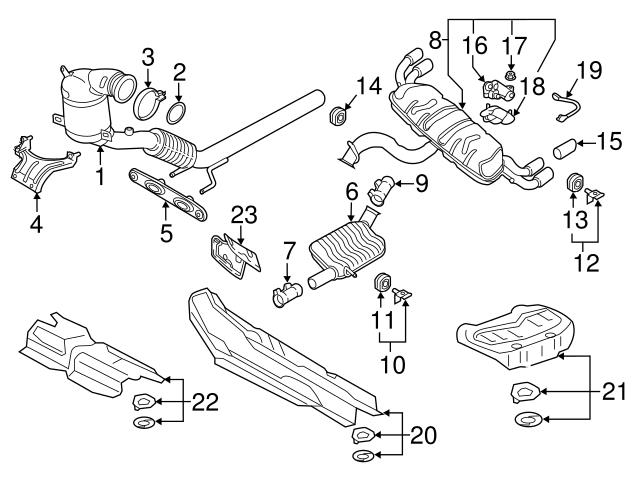 Genuine VW/Audi 5Q0253144AA Exhaust System Hanger Bracket; Front - Audi ...