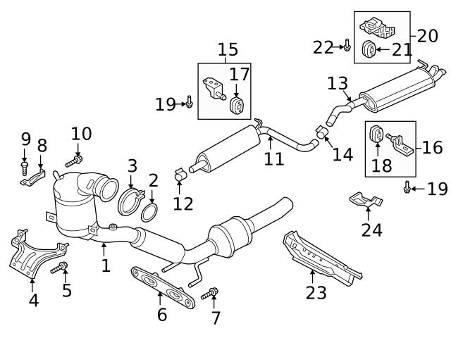 Genuine VW/Audi 5Q0253144K Exhaust System Hanger Bracket; Rear - VW ...