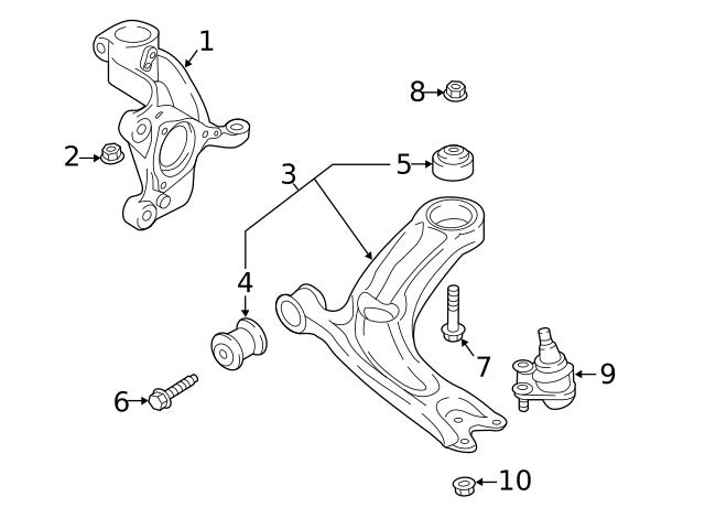Genuine VW/Audi 5Q0407366E Ball Joint; Right, Right Lower | 5QM407366A ...