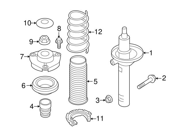 Genuine VW/Audi 5Q0413031ES Shock Absorber; Front Left or Right - Audi ...