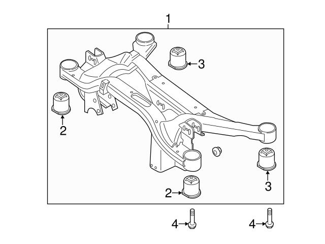 Genuine VW/Audi 5Q0505145E Suspension Crossmember Insulator; Rear ...