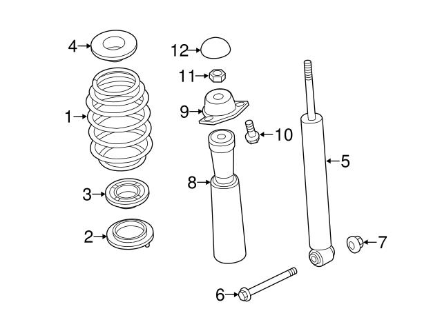 Genuine VW/Audi 5Q0512149B Coil Spring Insulator; Left Upper, Right ...