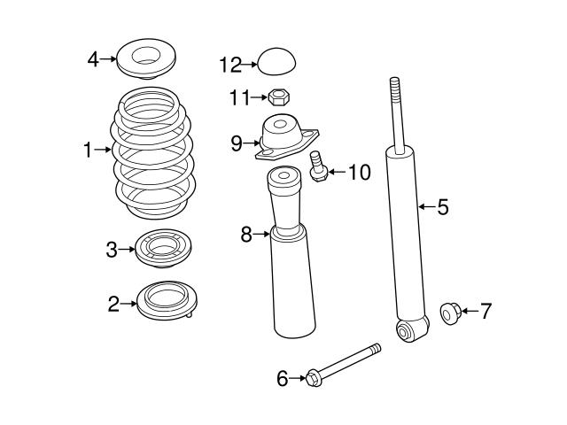 Genuine VW/Audi 5Q0513029GR Shock Absorber; Left, Right, Rear - Audi ...