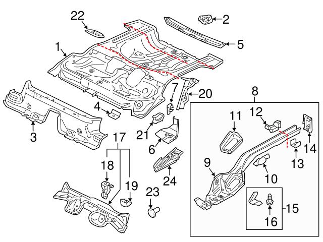 Genuine VW/Audi 5Q0802952AF Wheel Housing Side Panel Brace; Right - VW ...
