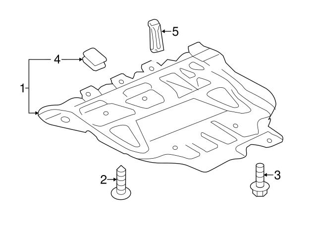 Genuine VW/Audi 5Q0825921 Radiator Support Splash Shield Bracket; Left ...