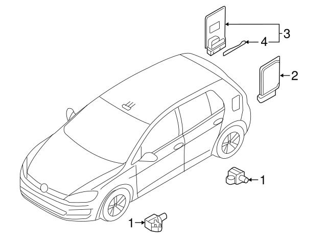 Genuine VW/Audi 5Q0907651 Suspension Yaw Sensor; Left Front, Right ...