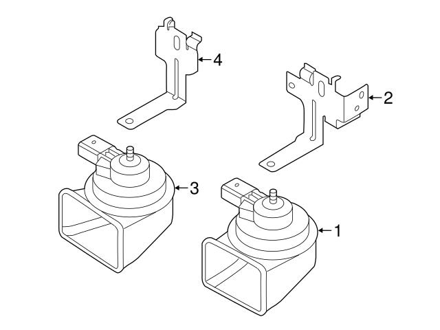 Genuine VW/Audi 5Q0951223 Horn - VW | 5Q0951223D VW5Q0951223