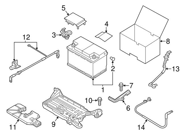 Genuine VW/Audi 5Q0971250AB Battery Ground Strap - Audi, VW | VW5Q0971250AB