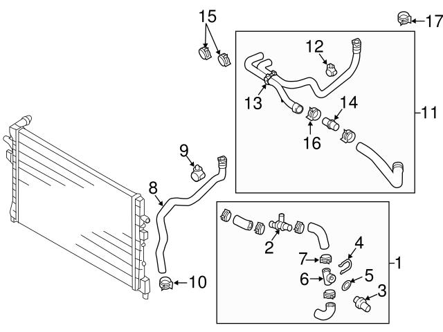 Genuine VW/Audi 5QE121049AF Coolant Hose | VW5QE121049AF