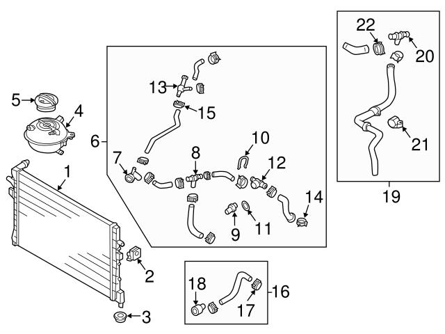 Genuine VW/Audi 5QE121049AP Radiator Coolant Hose; Upper | 5QE121049AD ...