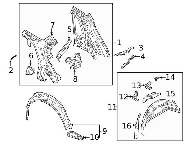 Genuine VW/Audi 5QF802192 Shock Mount Bracket; Right - Audi | AU5QF802192