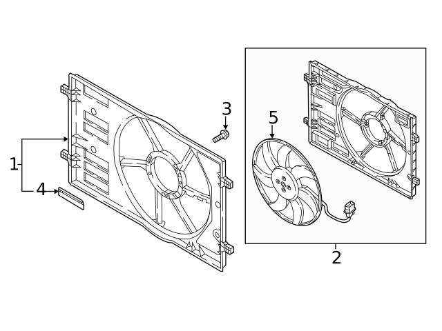 Genuine VW/Audi 5QM121203M Engine Cooling Fan Assembly - VW | VW5QM121203M