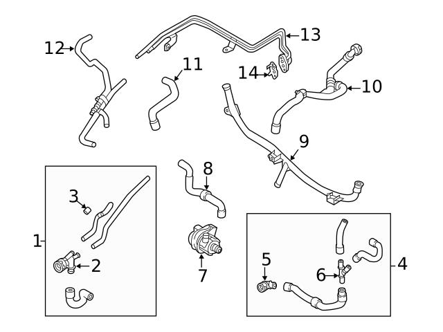 Genuine VW/Audi 5QM122051T Radiator Coolant Hose; Right - VW ...