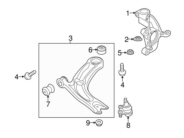 Genuine VW/Audi 5QM407254 Steering Knuckle; Front Right - VW ...