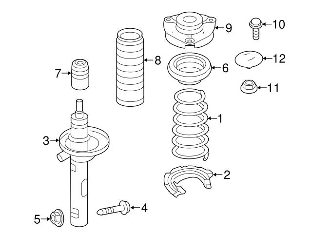 Genuine VW/Audi 5QM413023AB Strut Assembly; Front Left or Right - VW ...