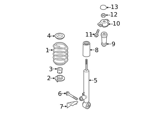 Genuine VW/Audi 5QM513049AB Shock Absorber; Left, Right - VW ...