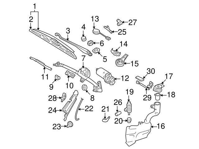 Genuine VW/Audi 6E0955986B Windshield Washer Nozzle; Left, Right, Front ...